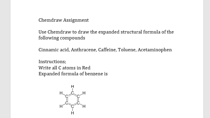 Chemdraw Assignment Use Chemdraw to draw the expanded | Chegg.com