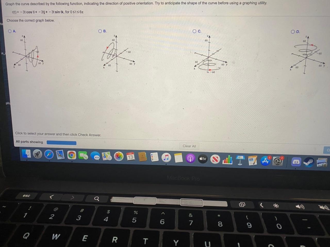 Solved Graph the curve described by the following function, | Chegg.com