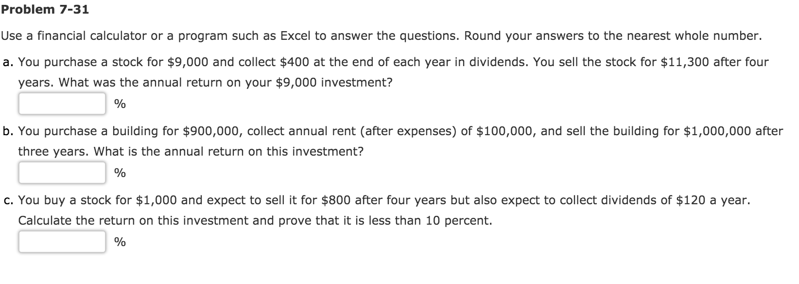 Solved Problem 7-31 Use a financial calculator or a program | Chegg.com