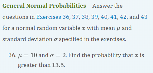 Solved General Normal Probabilities Answer the questions in | Chegg.com