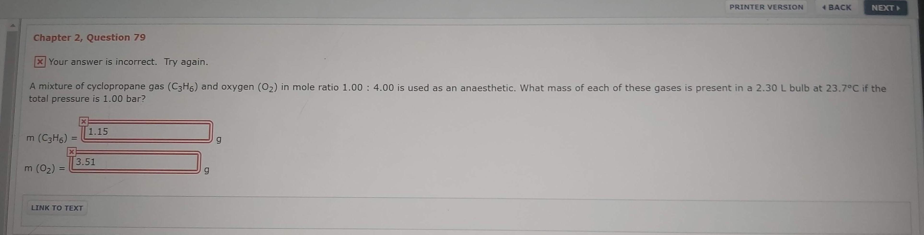 Solved PRINTER VERSION 4 BACK NEXT Chapter 2, Question 79 * | Chegg.com