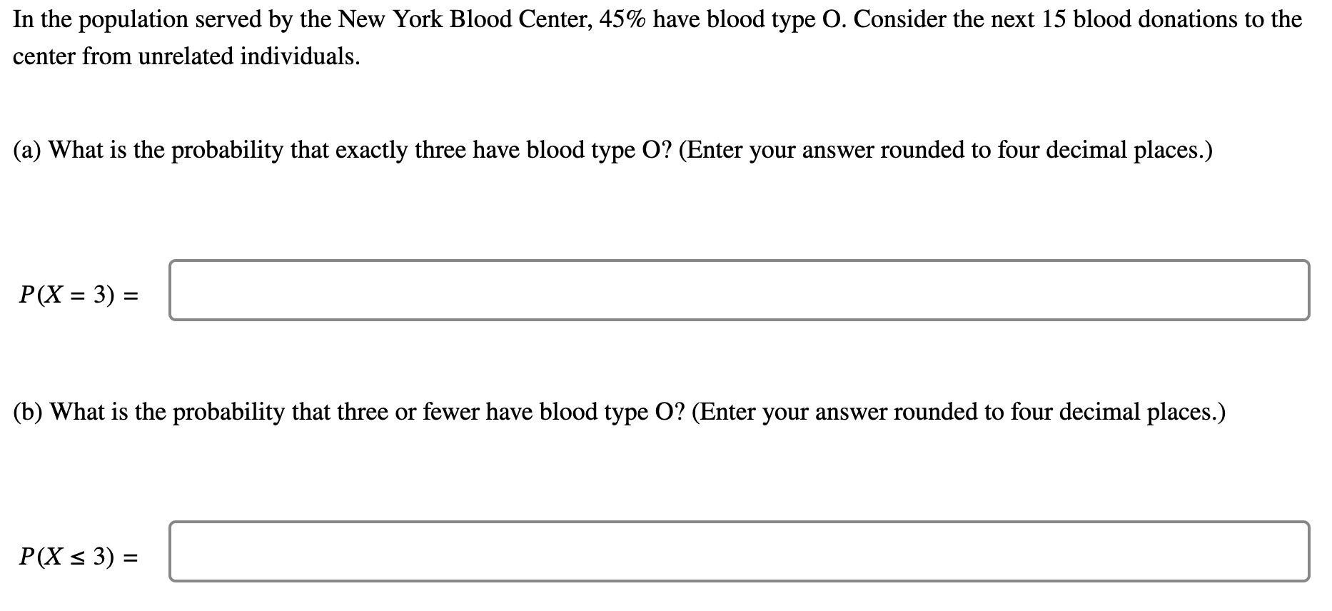 Solved In the population served by the New York Blood | Chegg.com