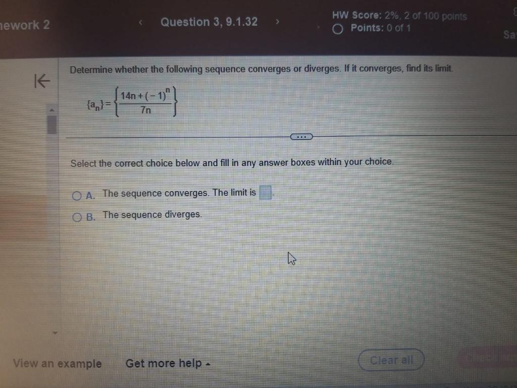 Solved Determine whether the following sequence converges or | Chegg.com