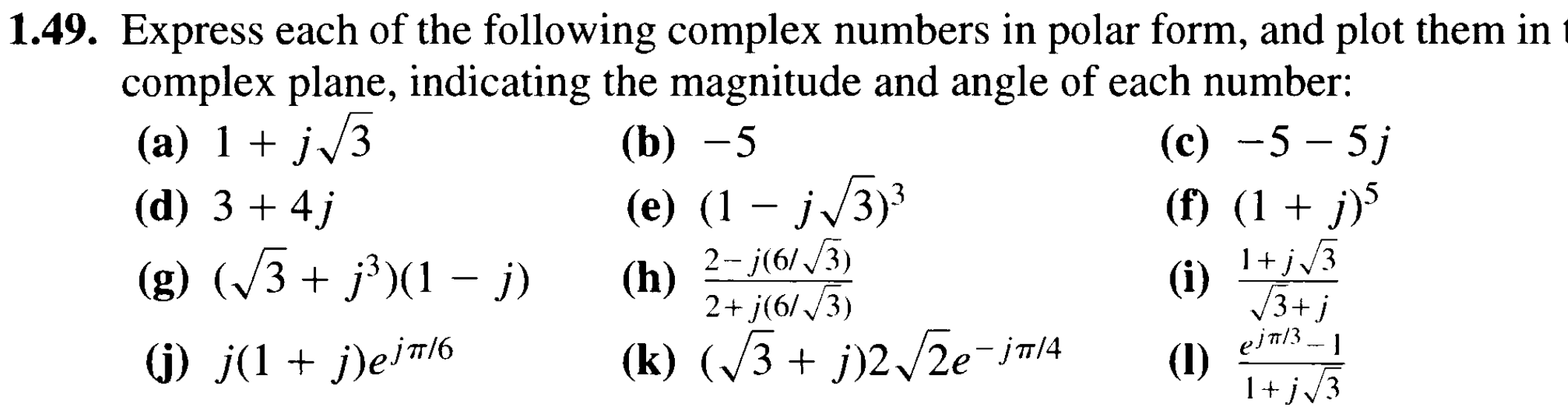 Solved 49. Express each of the following complex numbers in | Chegg.com