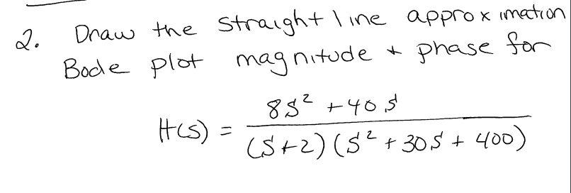 Solved 2. Draw Bodle the plot straight line approximation | Chegg.com