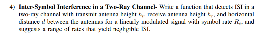 Solved Inter-Symbol Interference in a Two-Ray Channel- Write | Chegg.com