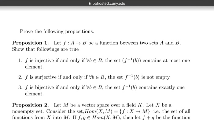 Solved Prove the following propositions. Let f: A | Chegg.com