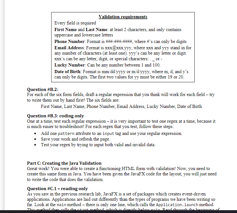 Solved You will need to add the necessary text validators | Chegg.com