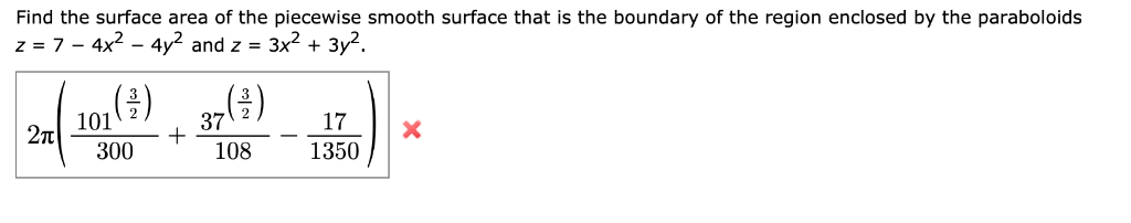 Solved Find the surface area of the piecewise smooth surface | Chegg.com