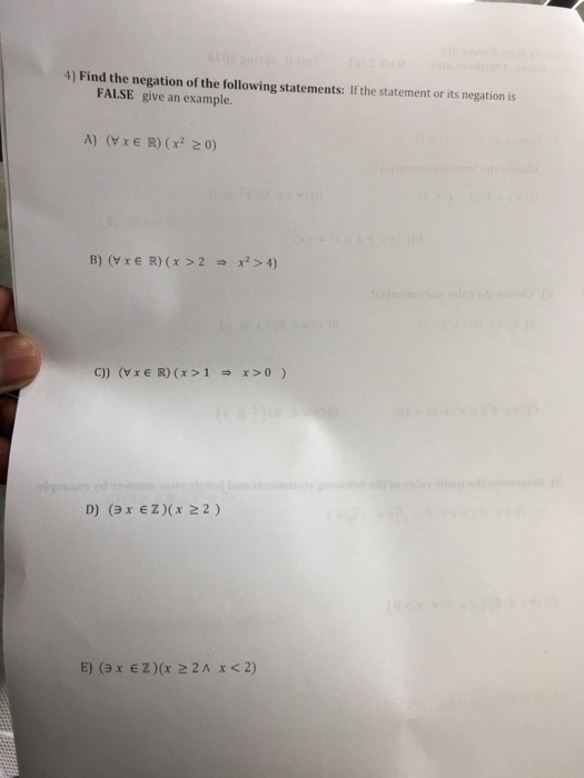 Solved 4) Find the negation of the following statements: If | Chegg.com