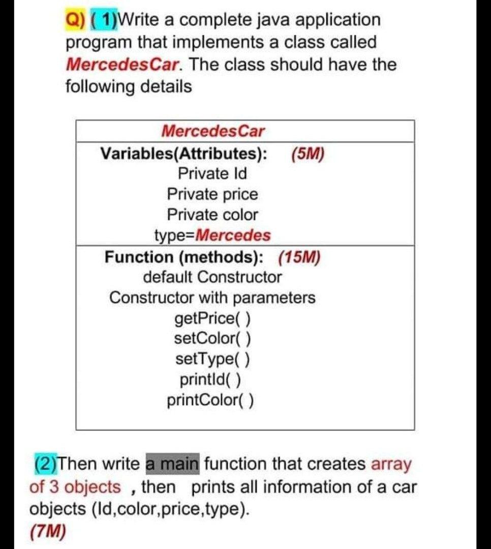 Solved Q 1 Write A Complete Java Application Program That 0978