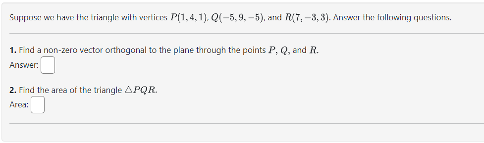 Solved Suppose we have the triangle with vertices | Chegg.com