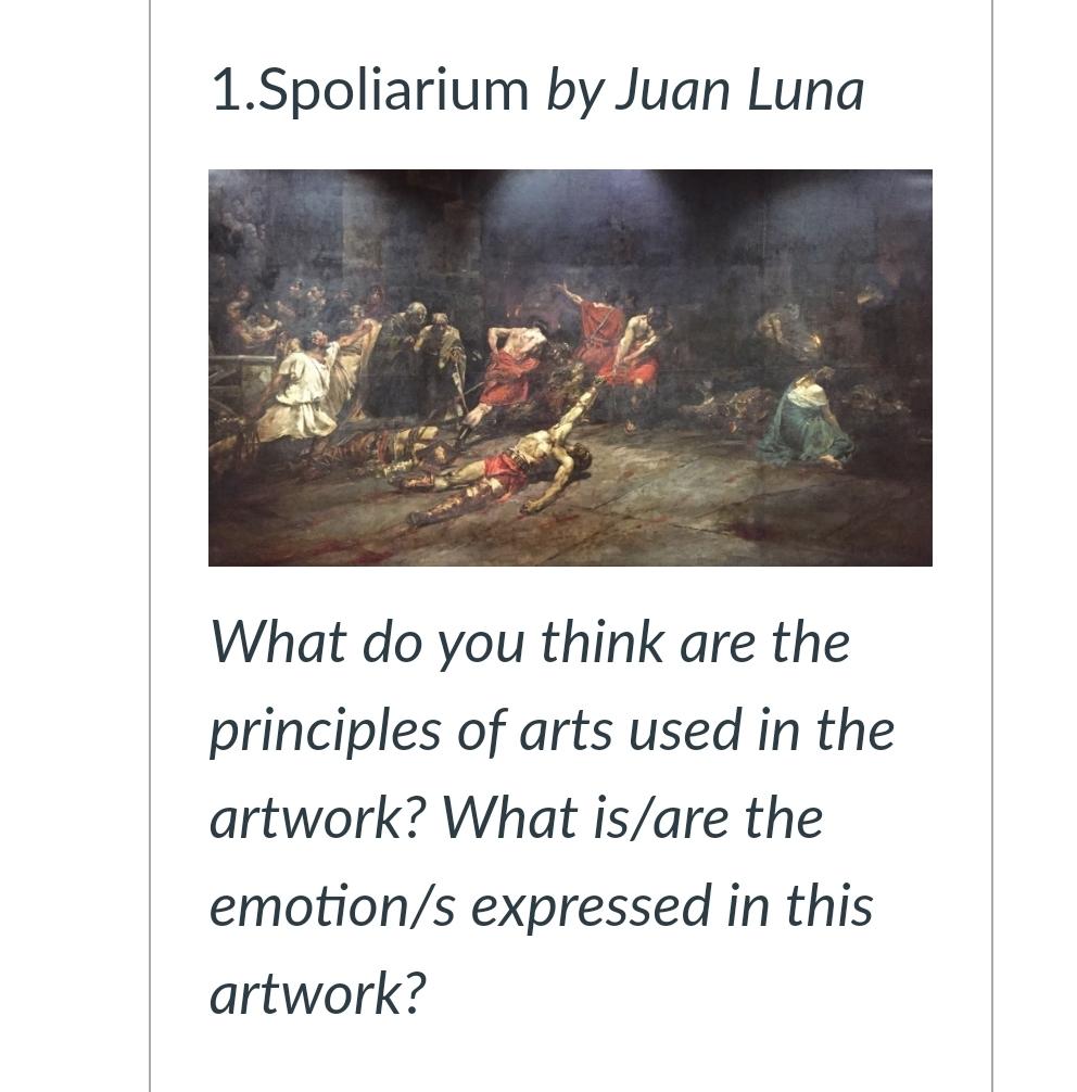 1 Spoliarium By Juan Luna What Do You Think Are The Chegg