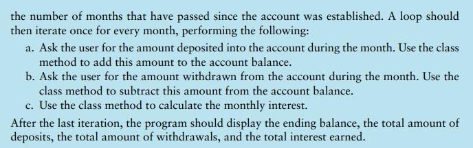 Solved 12. SavingsAccount Class Design a Savings Account | Chegg.com