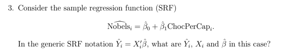 3. Consider the sample regression function (SRF) | Chegg.com