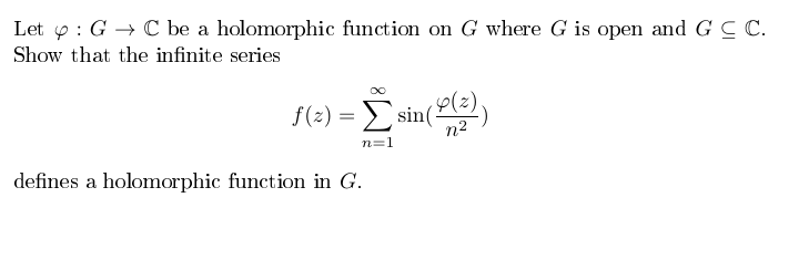 Solved Let 4: G → C be a holomorphic function on G where G | Chegg.com