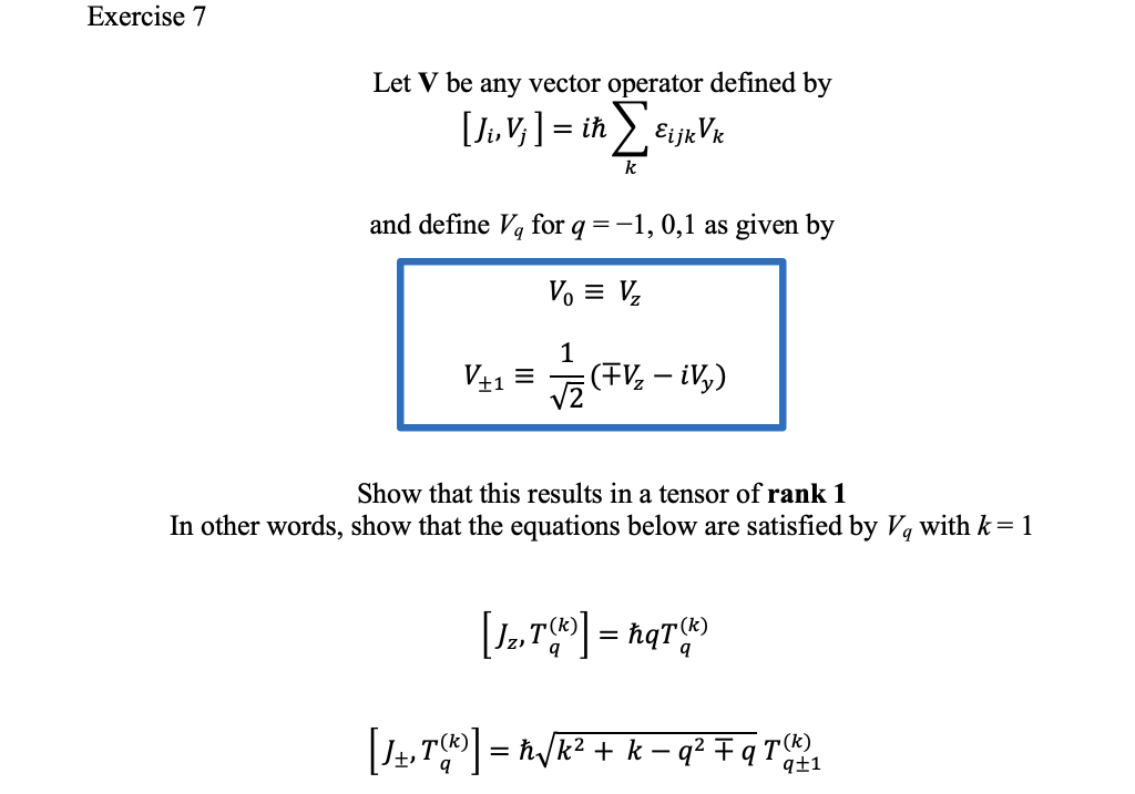 Solved Let V be any vector operator defined by | Chegg.com