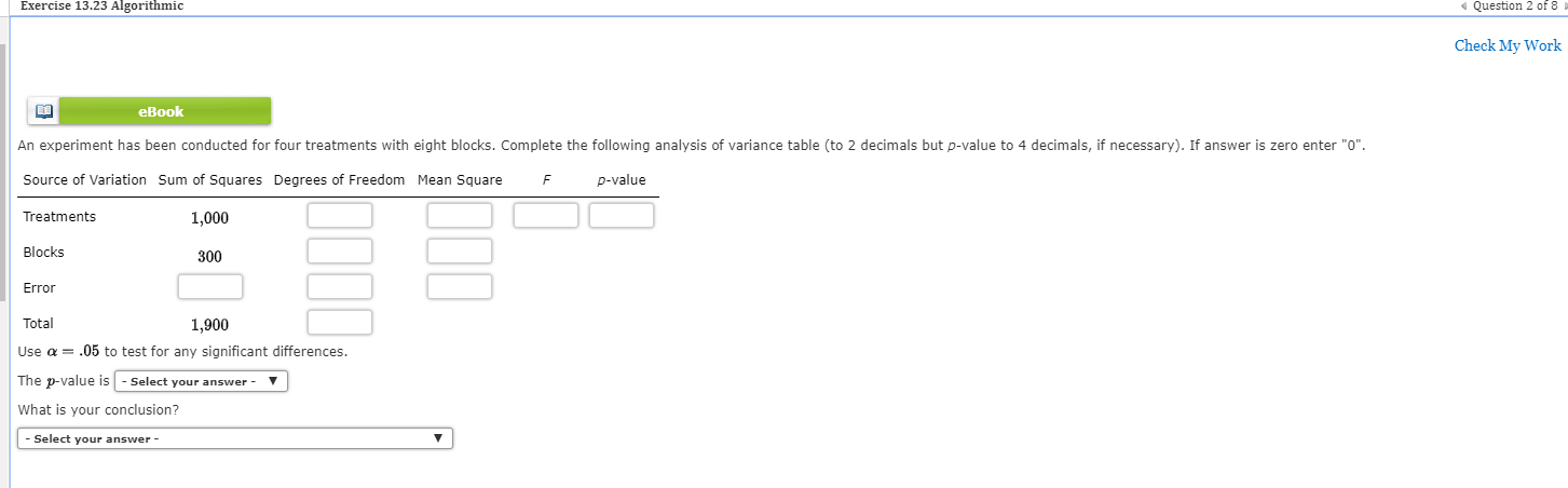 Solved Exercise 13.23 Algorithmic Question 2 of 8 Check My | Chegg.com