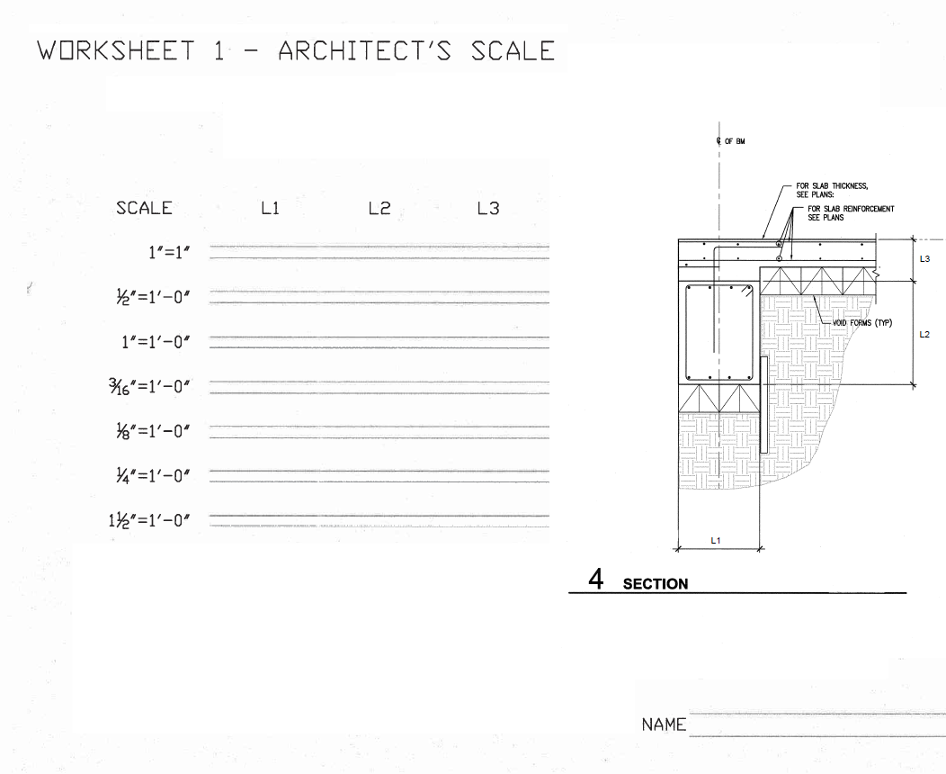 Solved WDRKSHEET 1 - ARCHITECT'S SCALE | Chegg.com