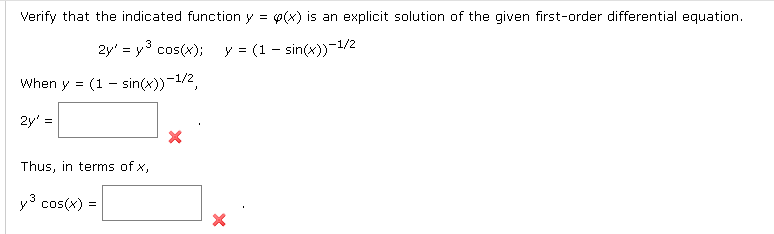 Solved Verify That The Indicated Function Y φ X ﻿is An