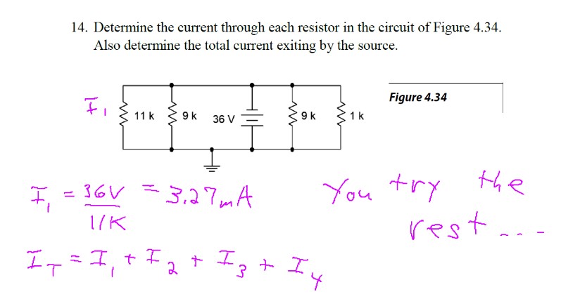 Solved 14. Determine the current through each resistor in | Chegg.com