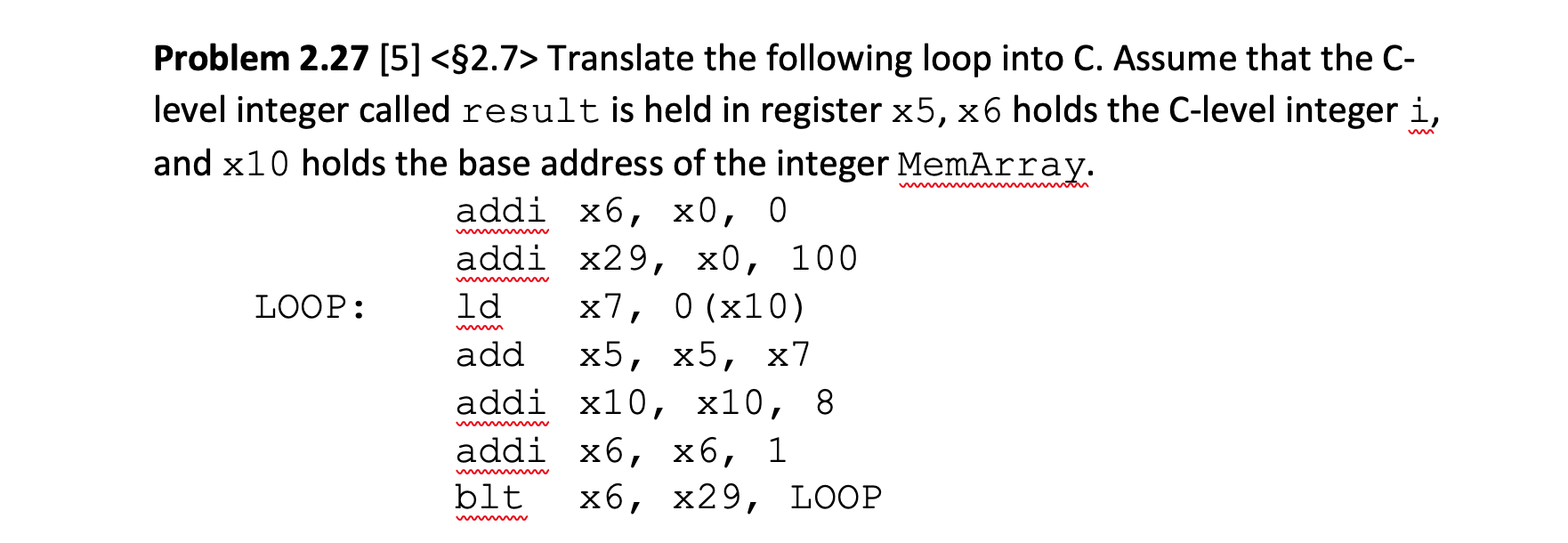 Solved Problem 2.27 [5] Translate the following loop | Chegg.com