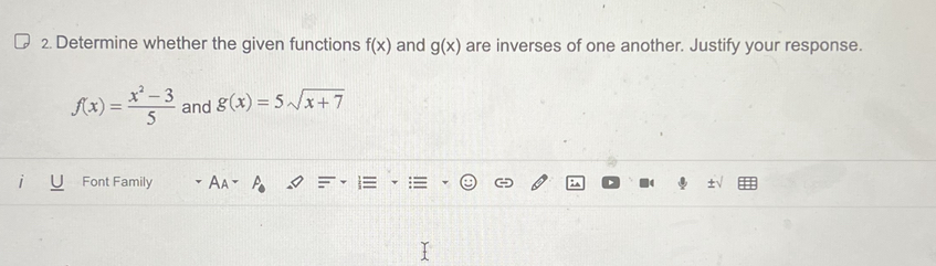 Solved Determine whether the given functions f(x) ﻿and g(x) | Chegg.com