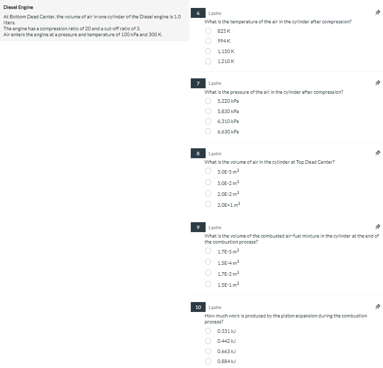 Diesel Engine 6 polnt At Bottom Dead Center, the | Chegg.com