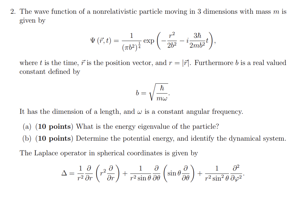 Solved The wave function of a nonrelativistic particle | Chegg.com