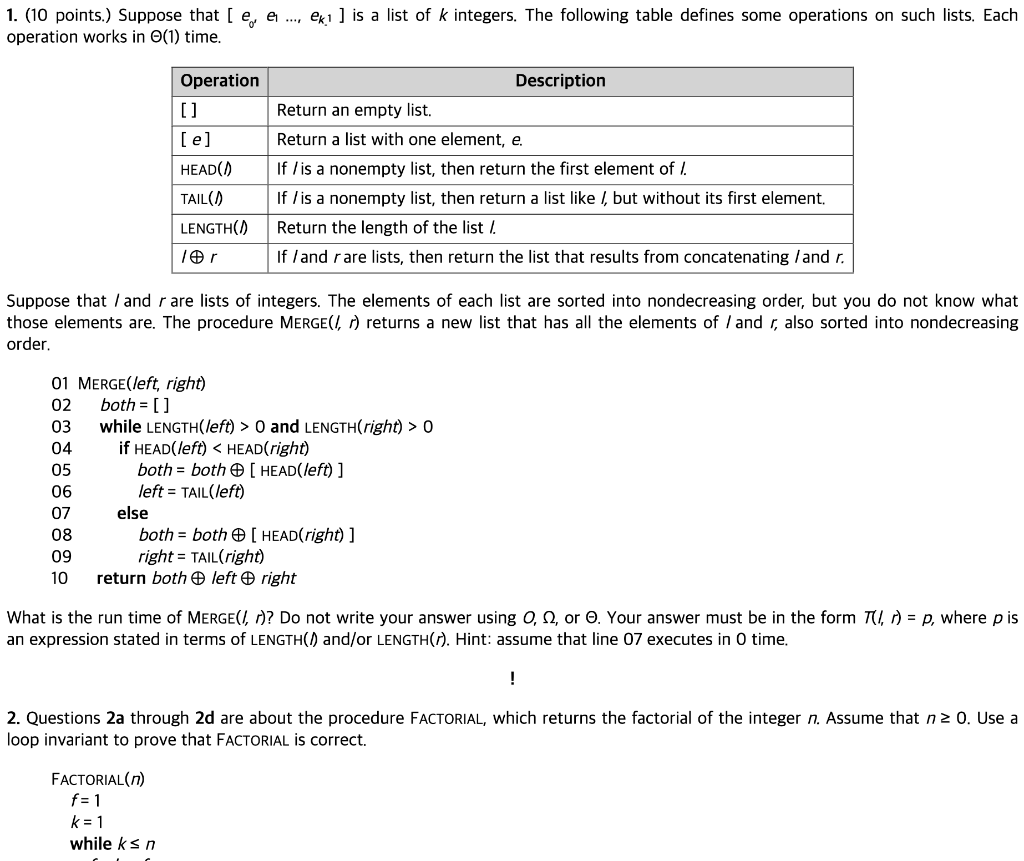 Solved 1. (10 points.) Suppose that [, e .... ex1 ] is a | Chegg.com