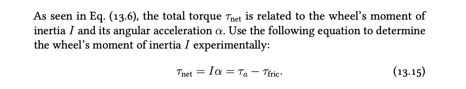 6) For our experiment the wheel starts to rotate | Chegg.com