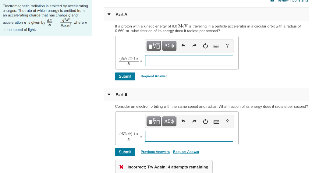 Solved Review Constants Part A Electromagnetic radiation is | Chegg.com