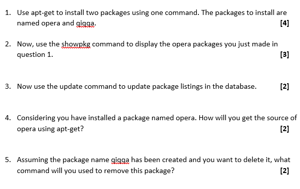 Solved 1. Use apt-get to install two packages using one | Chegg.com