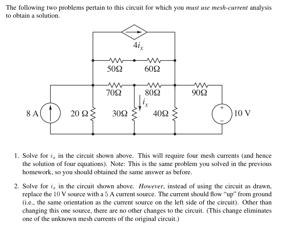 Solved The following two problems pertain to this circuit | Chegg.com