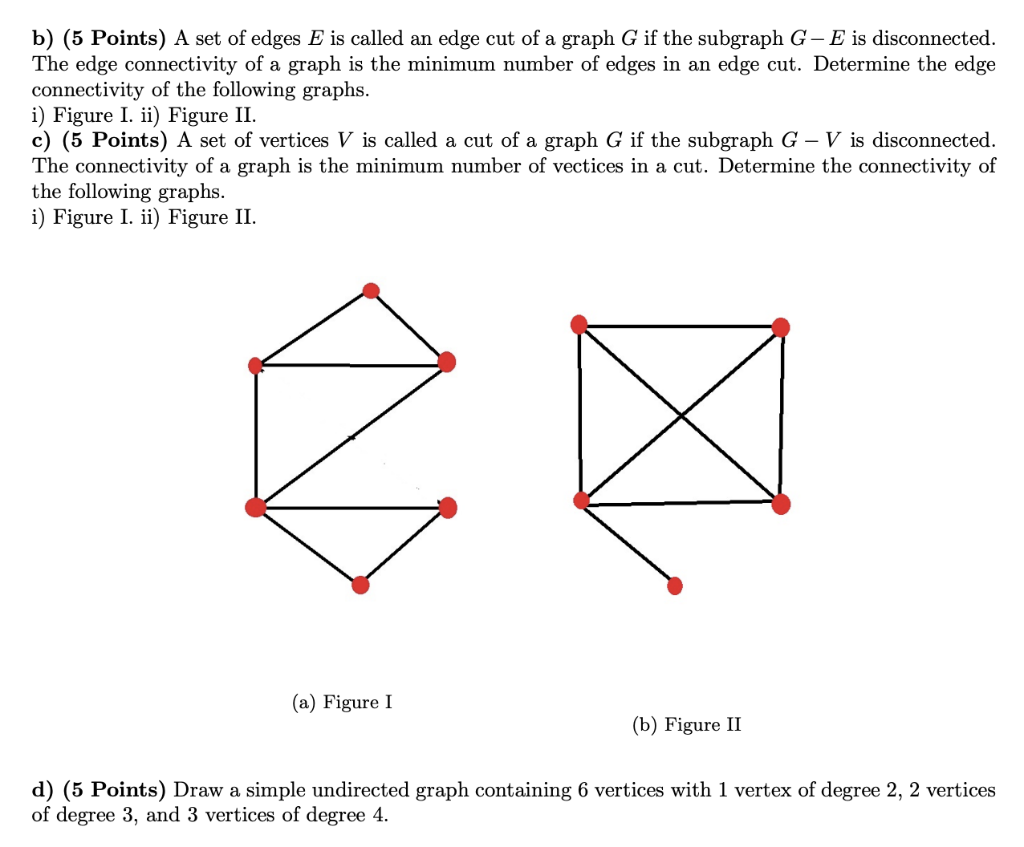 Solved Question 1 (20 Points): Basics on graphs (01) a) (5 | Chegg.com