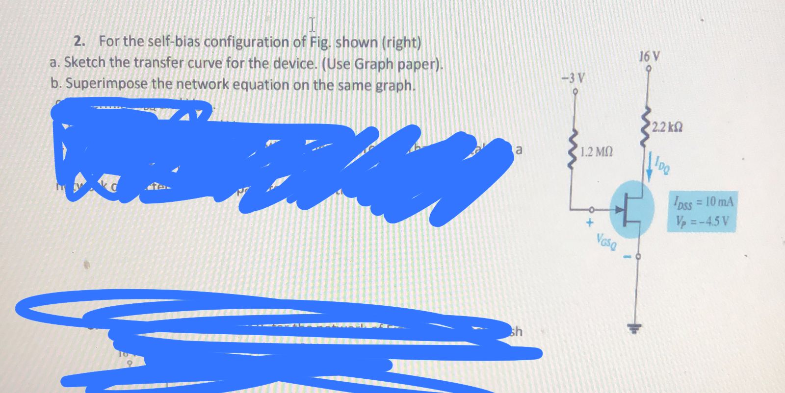 2. For the self-bias configuration of Fig. shown | Chegg.com