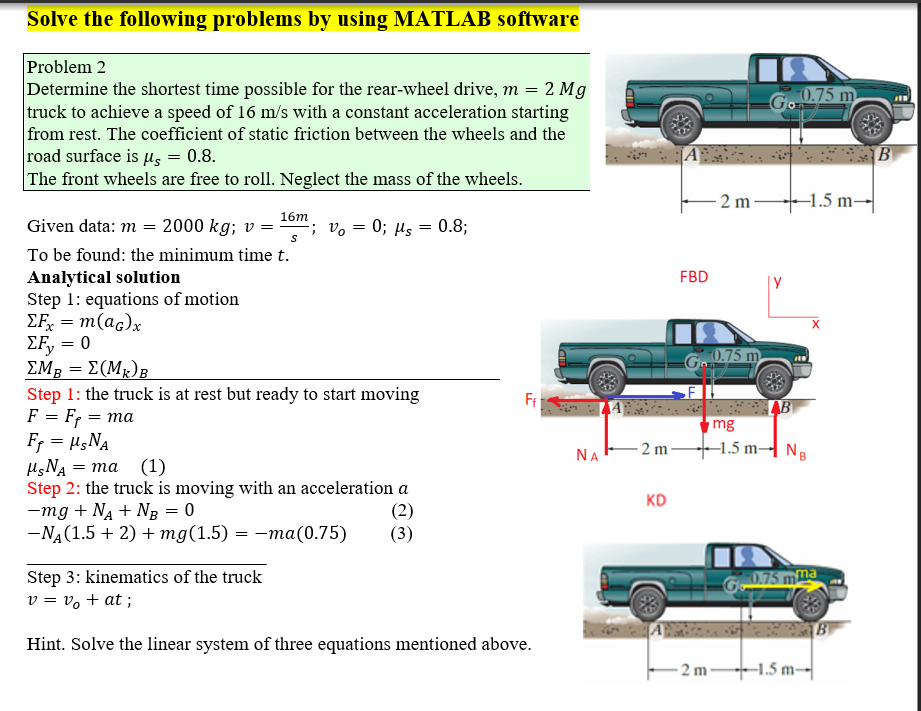 Solved Solve The Following Problems By Using MATLAB Software Chegg