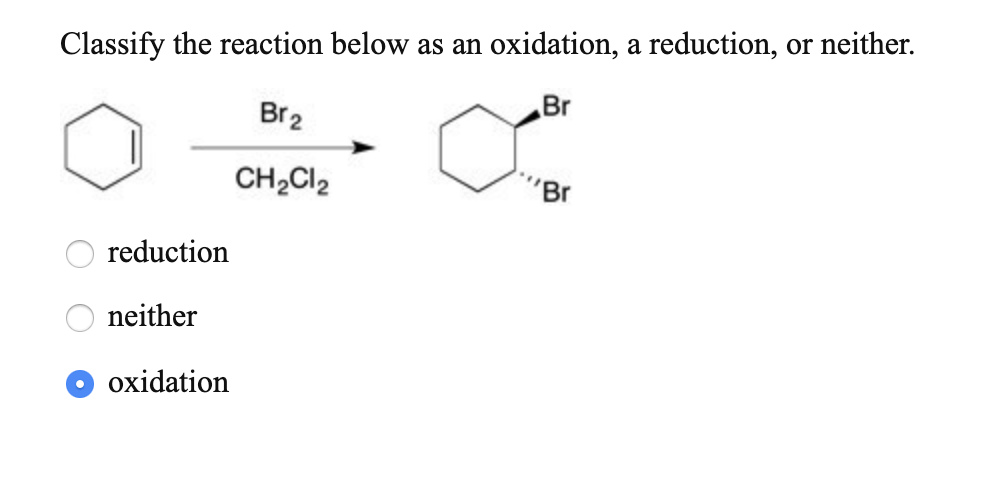 Solved Classify the reaction below as an oxidation, a | Chegg.com