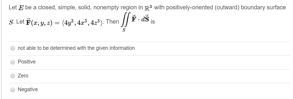 Solved Let E be a closed, simple, solid, nonempty region in | Chegg.com