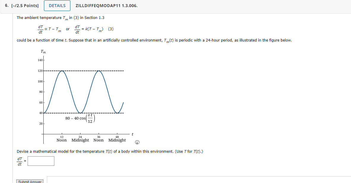Solved The ambient temperature Tm in (3) in Section 1.3 | Chegg.com