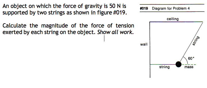 Solved An object on which the force of gravity is 50 N is | Chegg.com