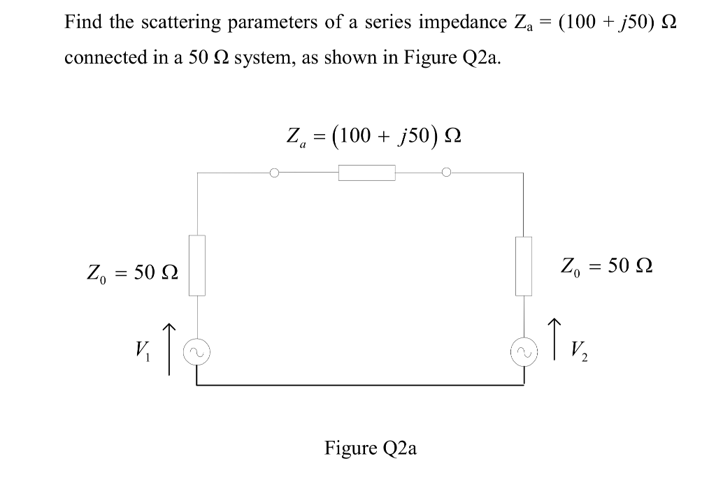 Solved Find the scattering parameters of a series impedance | Chegg.com