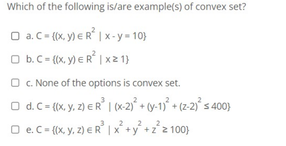 Solved Which of the following is/are example(s) of convex | Chegg.com