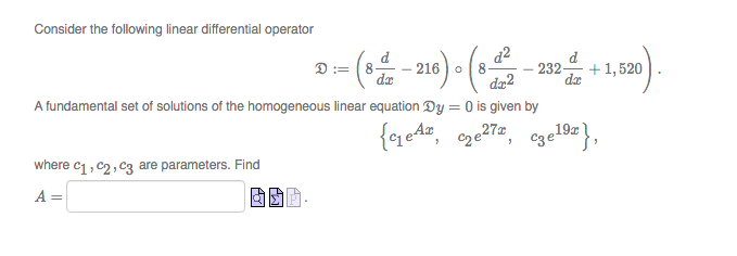 Solved Consider the following linear differential operator D | Chegg.com