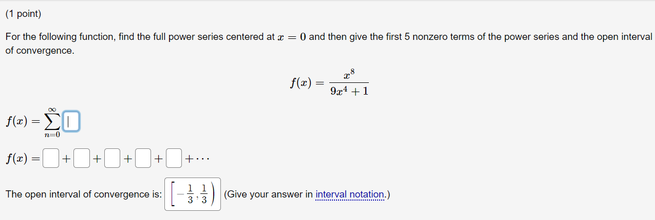 Solved For the following function, find the full power | Chegg.com