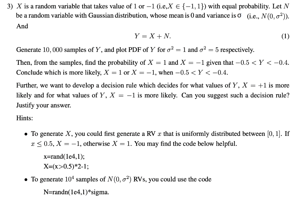 X is a random variable that takes value of 1 or −1 | Chegg.com