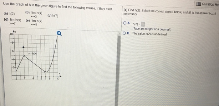 Solved Question He Use the graph of h in the given figure to | Chegg.com