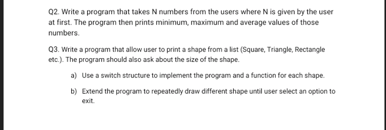 Solved Q2. Write a program that takes N numbers from the | Chegg.com