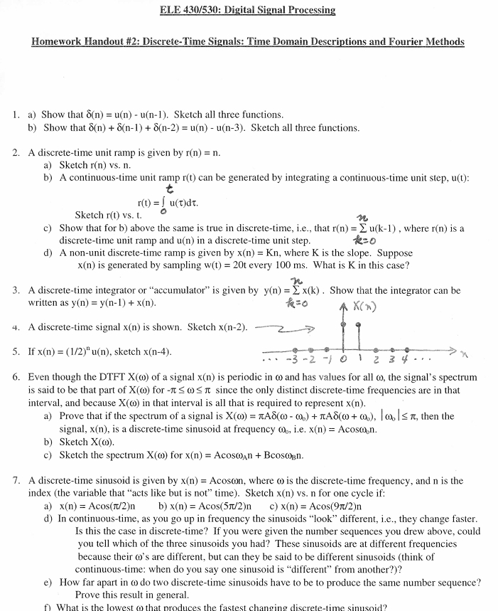 Solved Homework Handout #2: Discrete-Time Signals: Time | Chegg.com