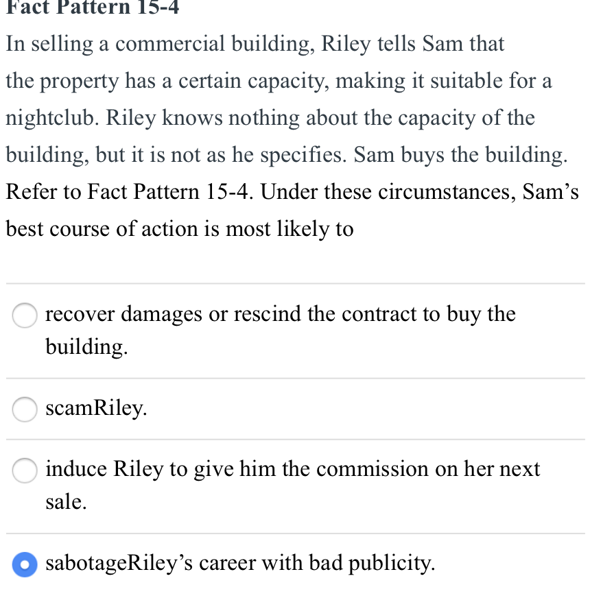 Solved Fact Pattern 15-4 In selling a commercial building, | Chegg.com